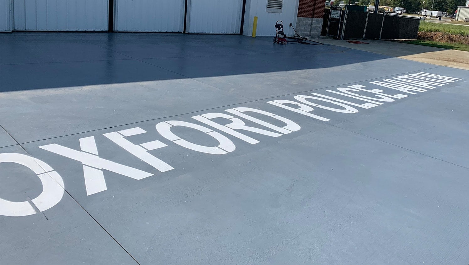 Police Helipad Restriping Project in Oxford, AL | G-FORCE® Alabama