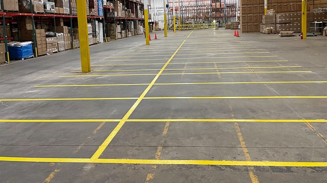 Warehouse Floor Markings for HD Supply in Boston | G-FORCE®