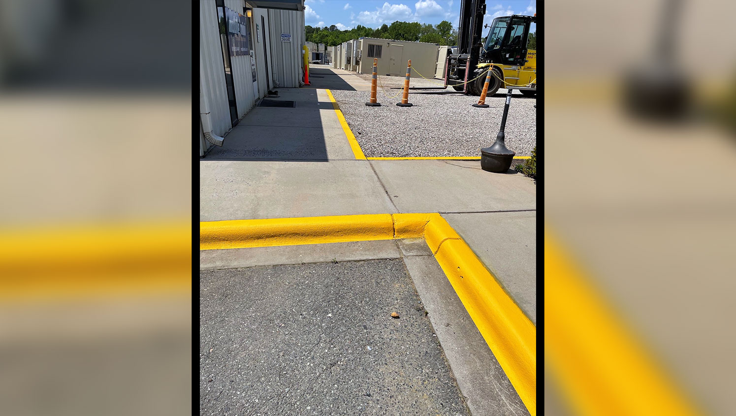 Charlotte Mobile Mini Restriping and Curb Painting Project | View Photos