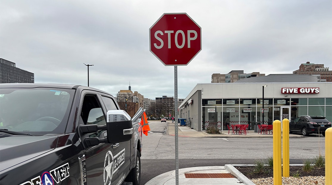 Parking Lot Sign Installation for East Lake Management in Chicago | G ...