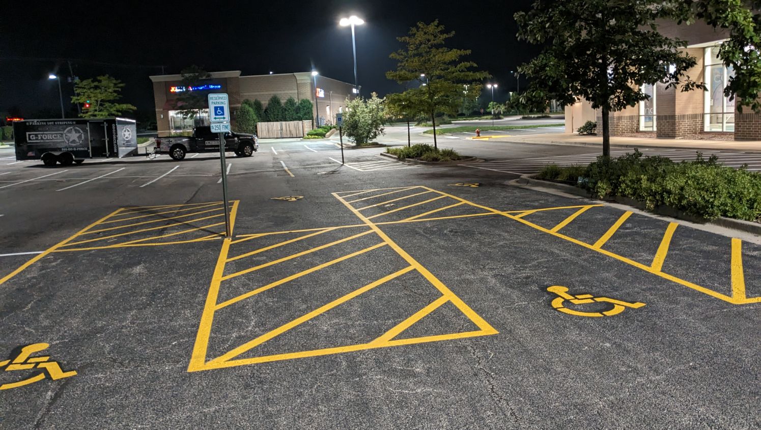 Line Striping for CJQ Facility Services in New Lenox, IL | G-FORCE™