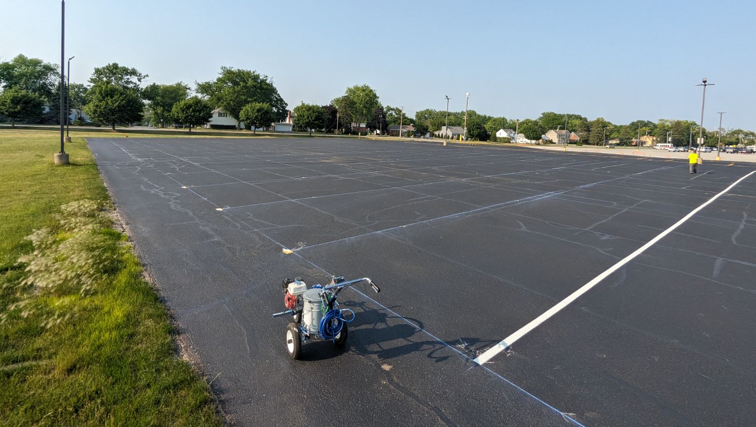 Line Striping in Chicago Heights, IL, for Marian Catholic High School ...