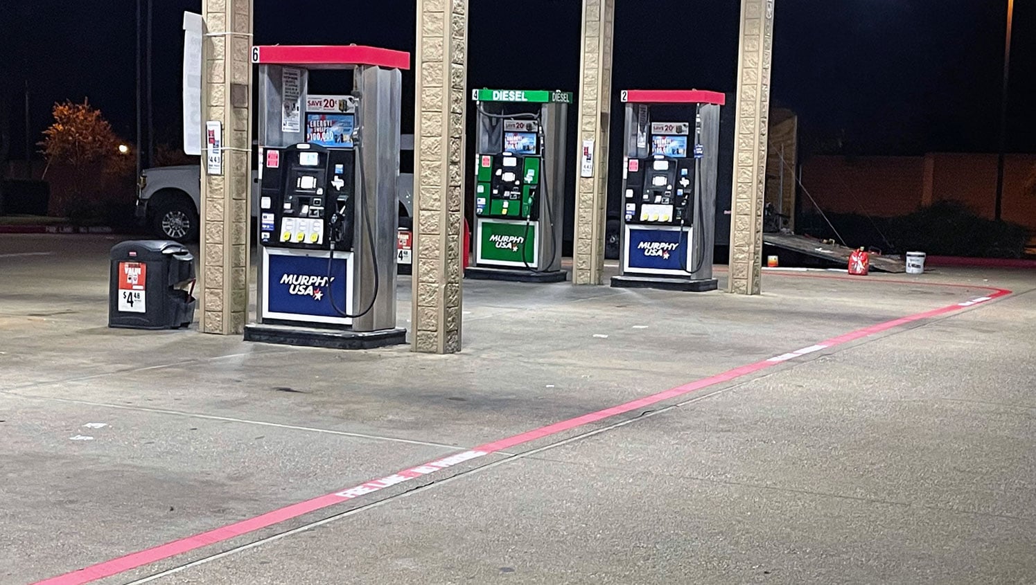 Gas Station Fire Lane Striping | G-FORCE™ Dallas