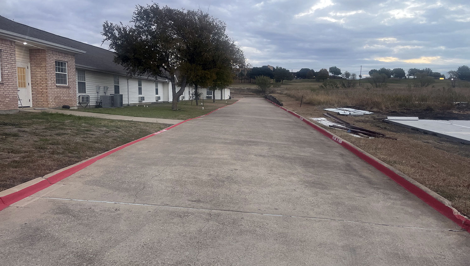 New Fire Lane Striping for Senior Citizens Community | G-FORCE Fort Worth