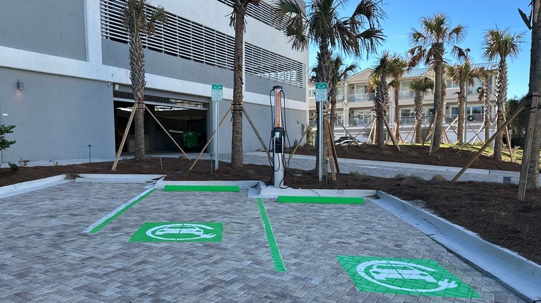 EV Charging Bay Markings for Florida Pave and Azure Condos in ...