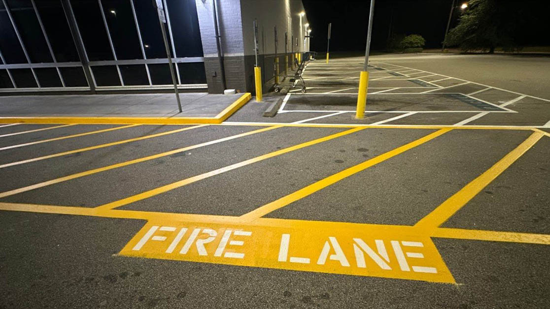 Fire Lane Striping for Kroger Grocery Store in Waycross | G-FORCE™