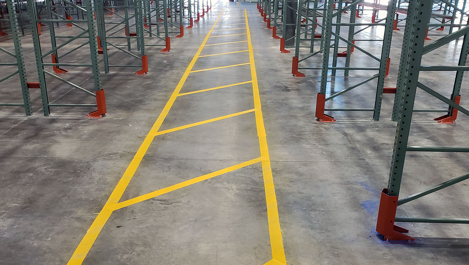 Bright New Warehouse Marking Safety Lanes Project | G-FORCE™ Palm Beach