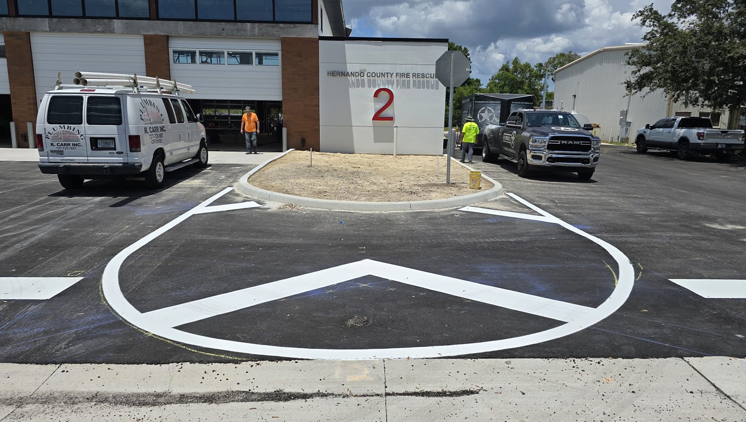 Line Striping for Fire Station in Spring Hill | G-FORCE™