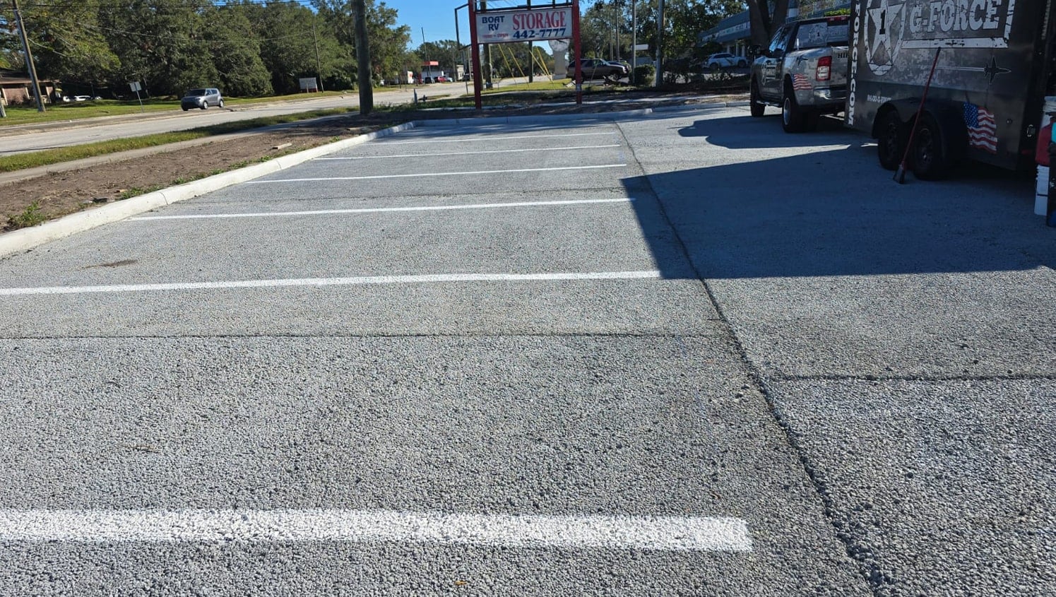 Parking Stops Installation for a Business in Clearwater | G-FORCE®
