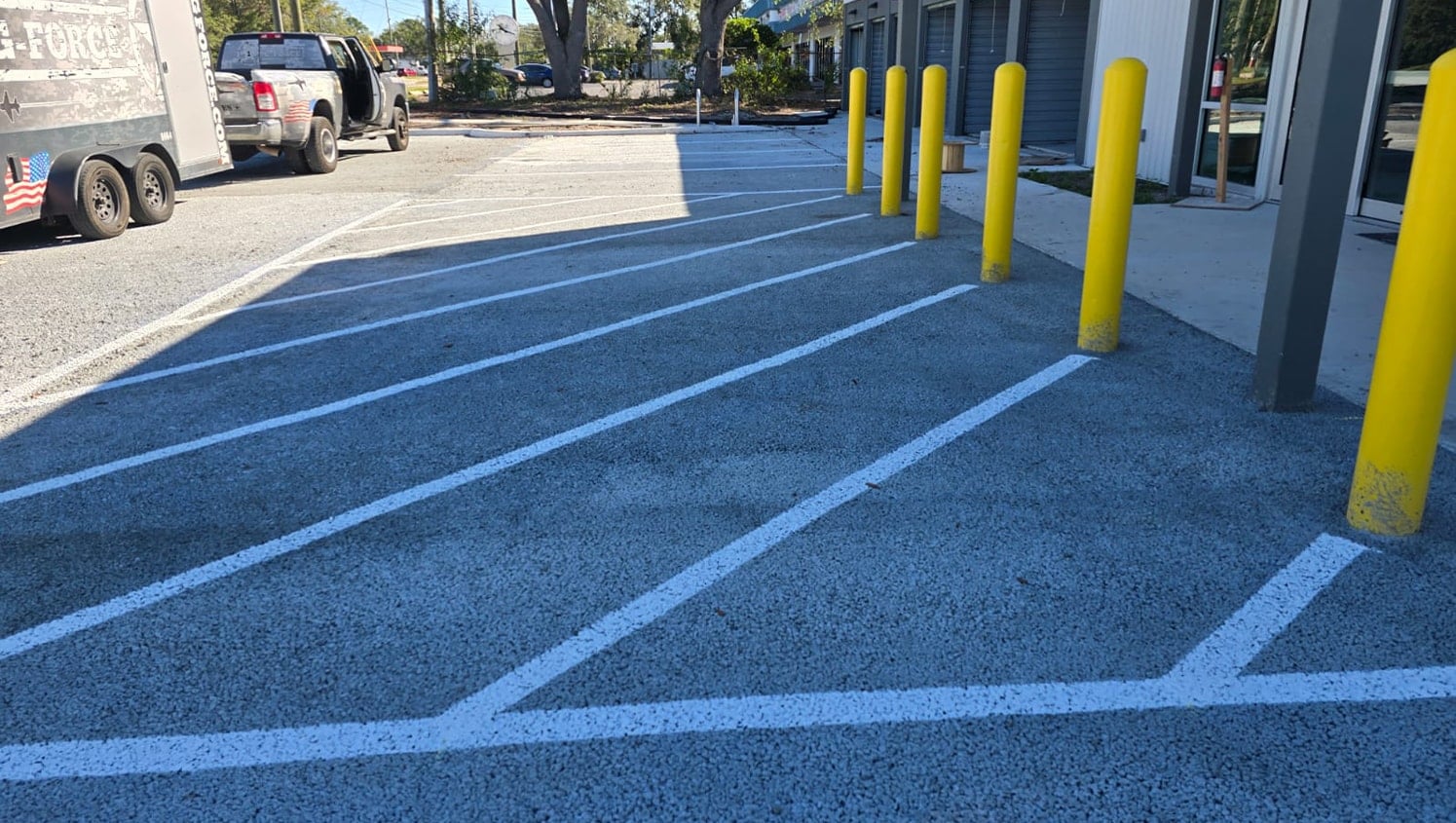 Parking Stops Installation for a Business in Clearwater | G-FORCE®