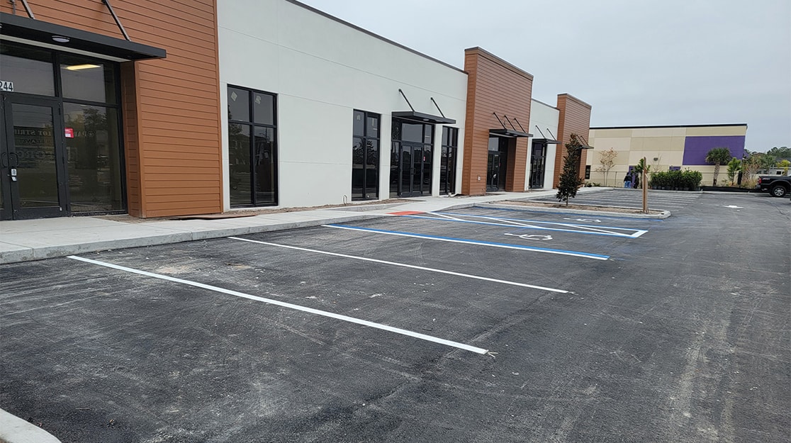 Line Striping Project for a Strip Mall in Odessa | G-FORCE®