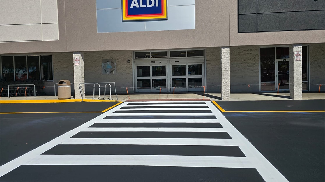 Line Striping for Aldi's in St.Petersburg | G-FORCE®